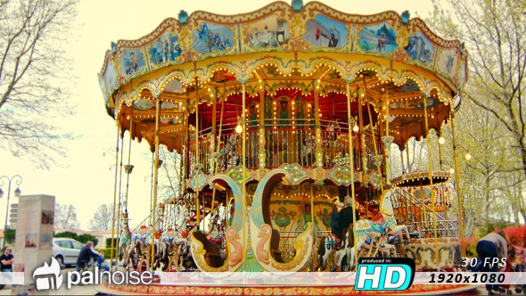 Carousel Park Attraction, Stock Footage | VideoHive