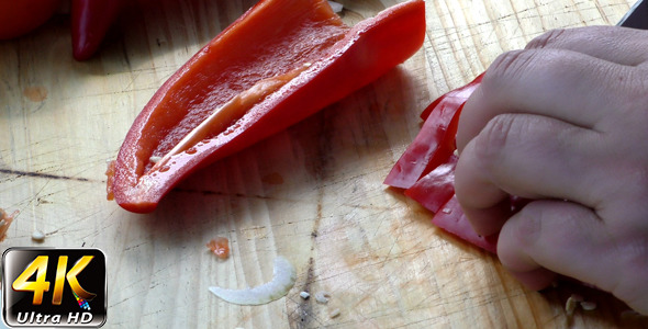 Chopping Red Pepper, Stock Footage | VideoHive