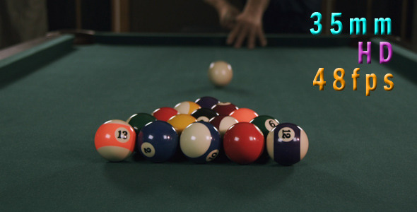 Pool Table Break Shot, Stock Footage | VideoHive