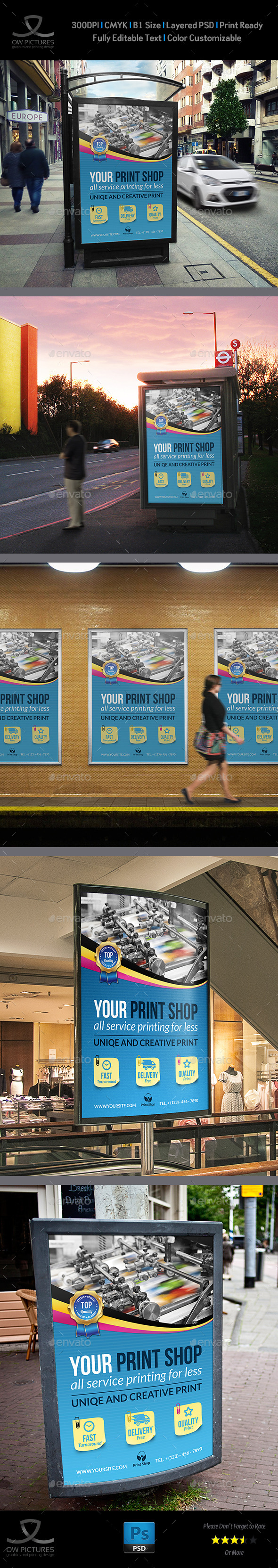 Print Shop Poster Template by OWPictures | GraphicRiver