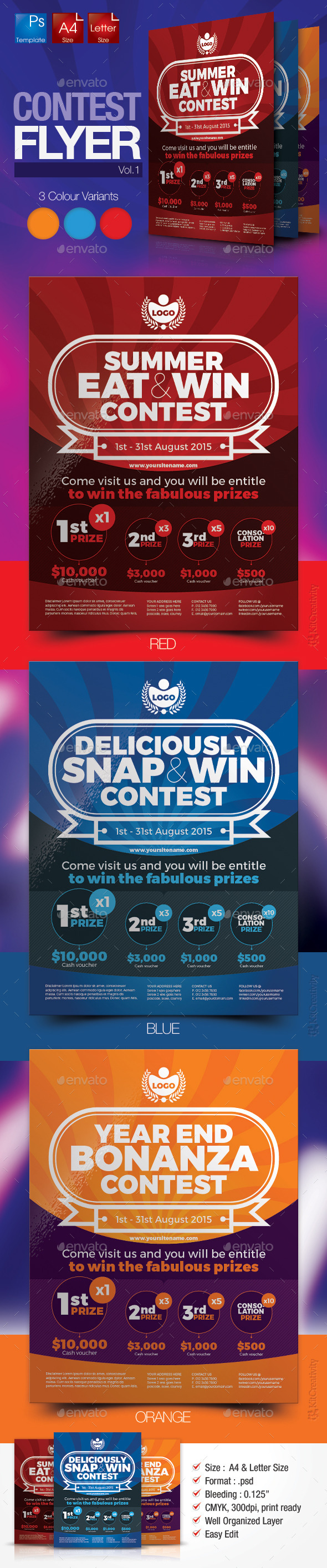 Simple Contest Flyer Vol.1 by kitcreativestudio | GraphicRiver