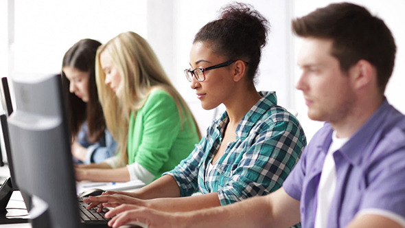Students Making Computer Test At Informatics, Stock Footage | VideoHive