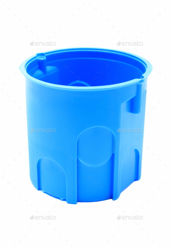 Blue electrical box on white background Stock Photo by ratmaner | PhotoDune