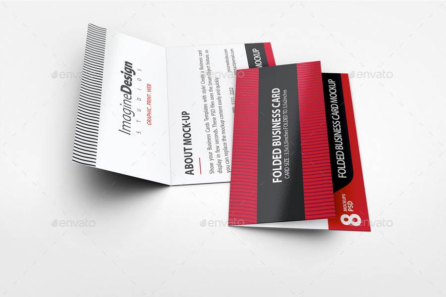 Folded Business Card Mockup V3, Graphics | GraphicRiver