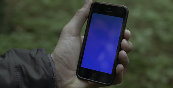 Smartphone With Blue Screen For Mock Up, Stock Footage | VideoHive
