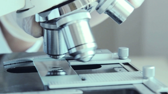 Microscope At Laboratory, Stock Footage | VideoHive