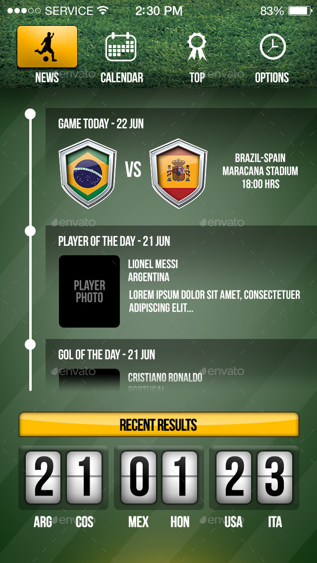 IU Mobile Sport Template for App, Web Elements | GraphicRiver