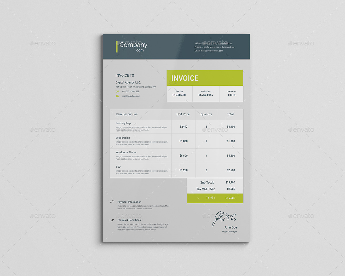 Material Invoice, Print Templates | GraphicRiver