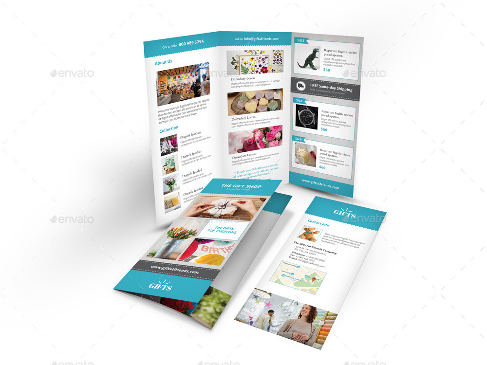 Gift Shop Trifold Brochure, Print Templates | GraphicRiver
