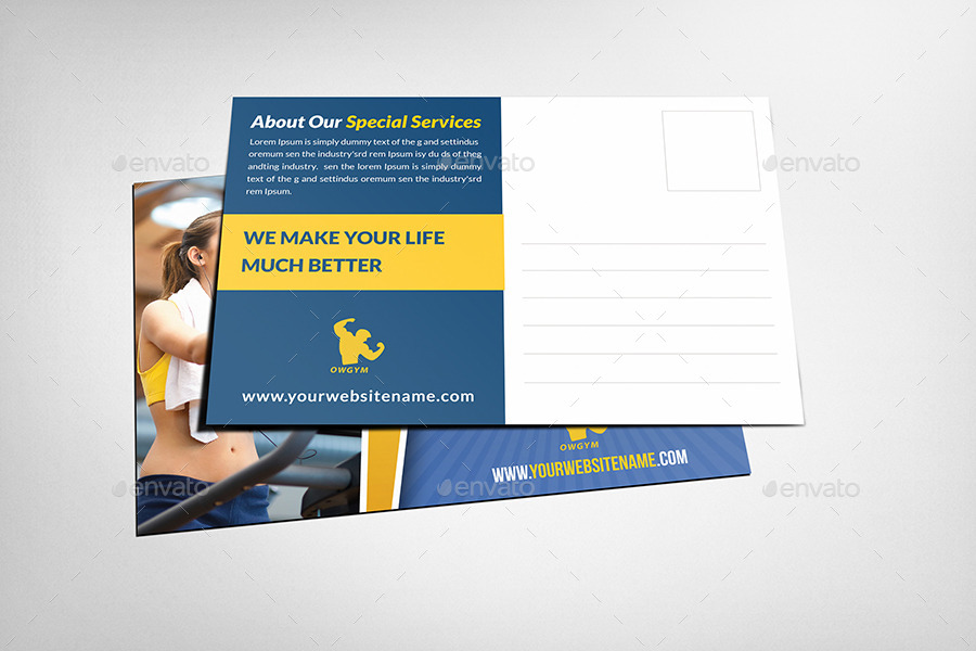 Fitness GYM Postcard Template, Print Templates | GraphicRiver