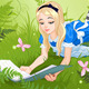 Reading Alice , Vectors | GraphicRiver