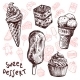 Ice Cream and Cakes Sketch Set, Vectors | GraphicRiver