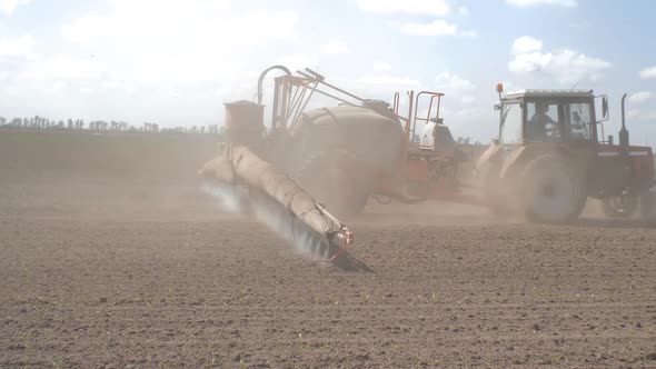 A Tractor Spraying Sugar Beet Field, Stock Footage | VideoHive