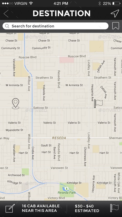 Grab Cab Mobile App User Interface Set by gbs | GraphicRiver