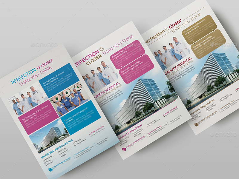 Cosmetic Surgery Centre-Medical Flyer Template 01, Print Templates