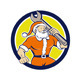 Santa Claus Mechanic Spanner Circle Cartoon, Vectors | GraphicRiver