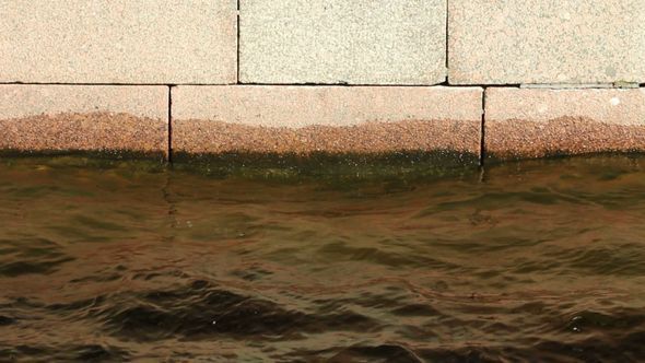 Water Level And A Stone Embankment, Stock Footage | VideoHive