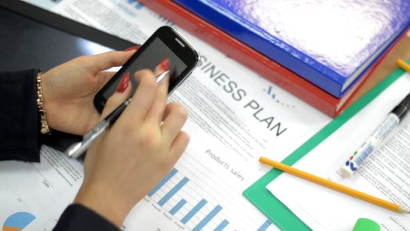 Using Smartphone at Work, Stock Footage | VideoHive