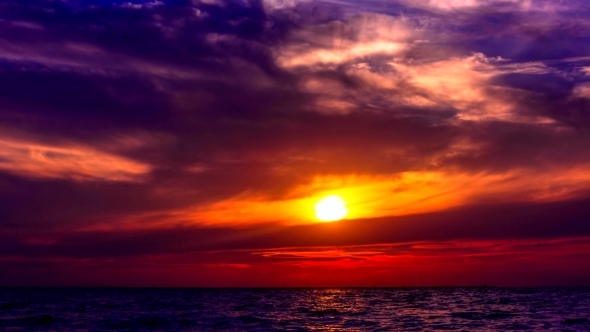 Amazing Sunrise On The Beach With Beautiful Sky In, Stock Footage ...