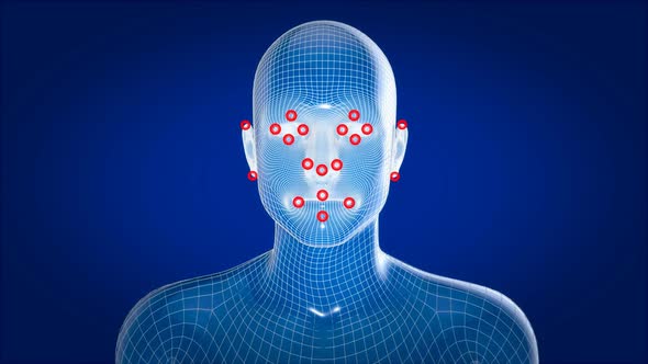 8K video of facial recognition motion graphics, Motion Graphics | VideoHive