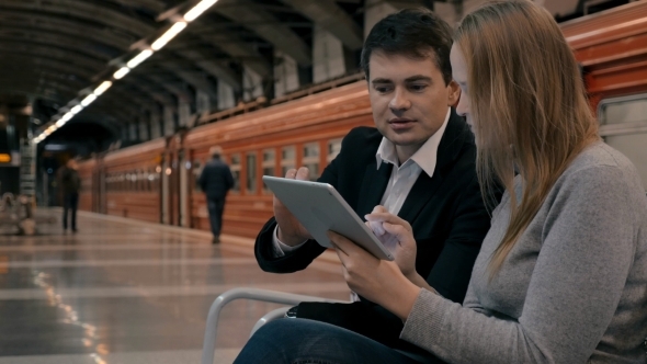 Young People Using Tablet PC In The Subway, Stock Footage | VideoHive