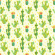 Seamless Pattern With Cactus, Vectors | GraphicRiver