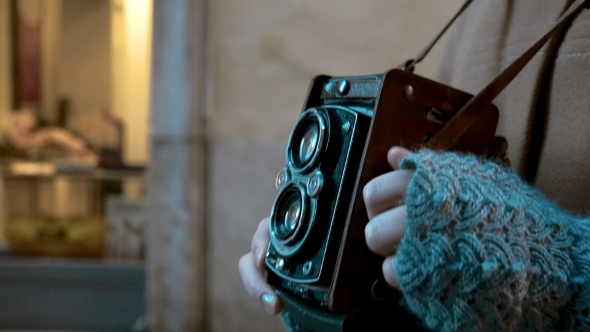 Making Photo Or Video With Retro Camera, Stock Footage | VideoHive