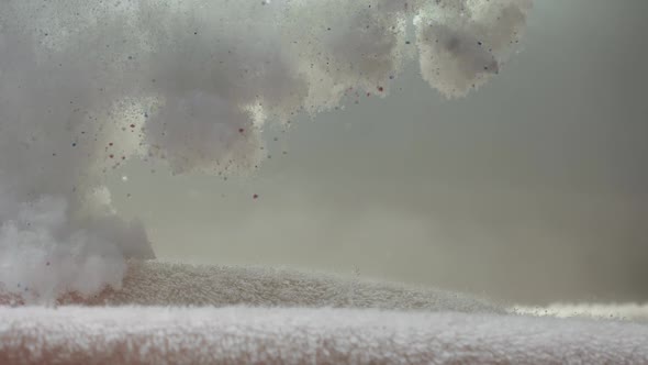 Washing Powder Pouring in Water on Fabric and Dissolve in Underwater ...