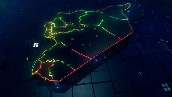 Syria Map 4k Loop, Motion Graphics | VideoHive
