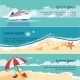 Set of Horizontal Banners with Seaside , Vectors | GraphicRiver