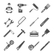 Tools Icons Black Set by macrovector | GraphicRiver