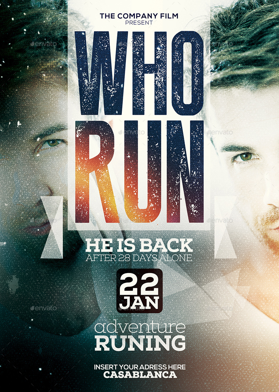 A3 Who Run Poster Film Template, Print Templates | GraphicRiver