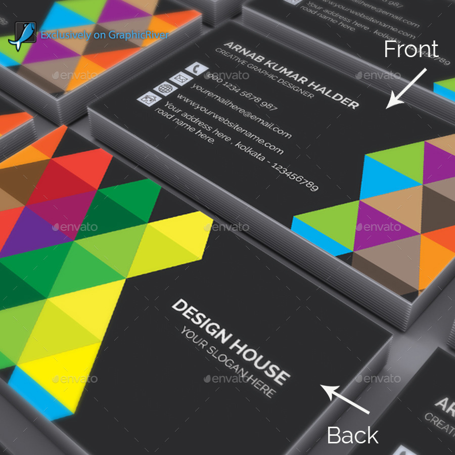 Angle Business Card, Print Templates | GraphicRiver