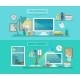 Workspace Banner Set, Vectors | GraphicRiver