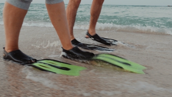 People Marching In Flippers, Stock Footage | VideoHive