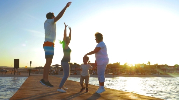 Family Having Fun During The Morning Exercises, Stock Footage | VideoHive