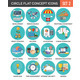 Circle Colorful Concept Icons. Flat Design. Set 2., Vectors | GraphicRiver