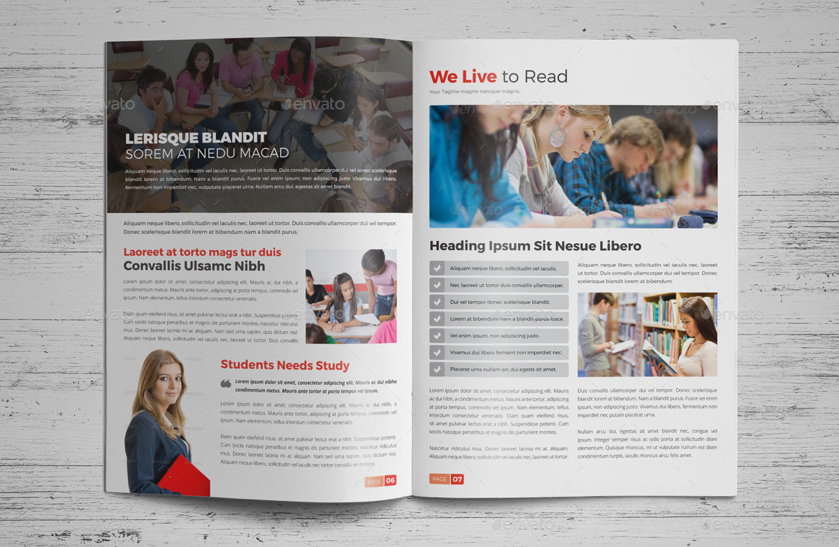 Student Education Newsletter Design, Print Templates | GraphicRiver