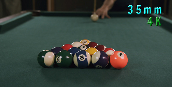 Billiards Poll Table Break Shot , Stock Footage | VideoHive