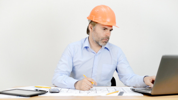 Engineer Working in Office , Stock Footage | VideoHive