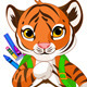 Tiger Goes to School, Vectors | GraphicRiver