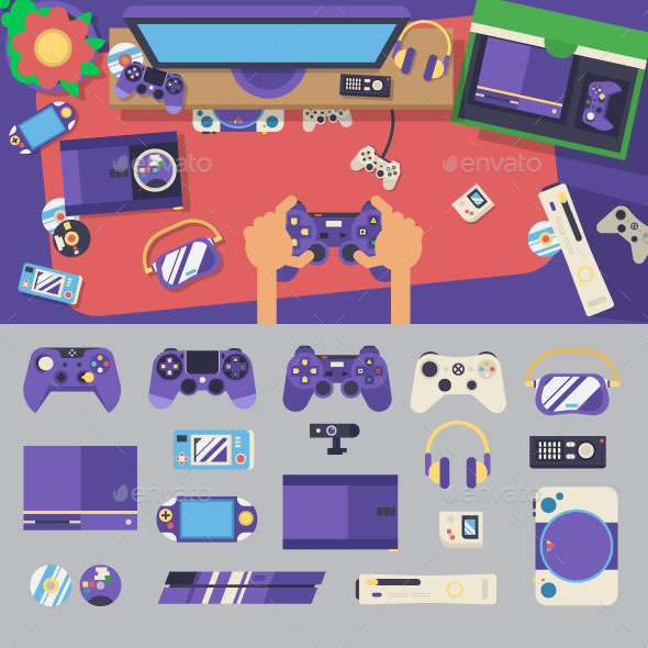 Gaming Illustrations, Vectors | GraphicRiver