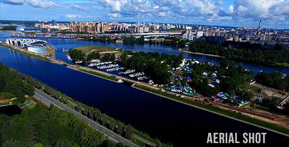 Delta Of The Neva River Aerial Shot, Stock Footage | VideoHive
