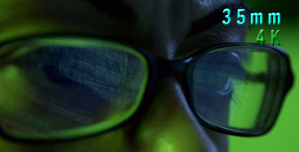 Computer Code On Eyeglasses , Stock Footage | VideoHive