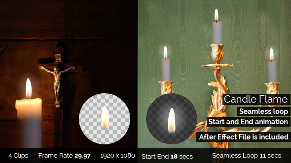 Candle Flame – Seamless Loop, Start and End, Motion Graphics | VideoHive