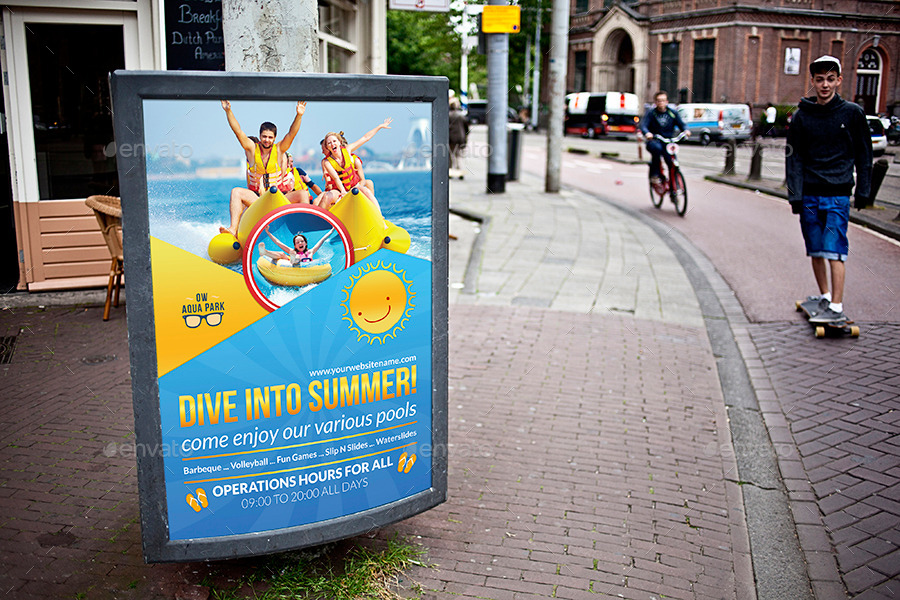Aqua Park Poster Template, Print Templates | GraphicRiver