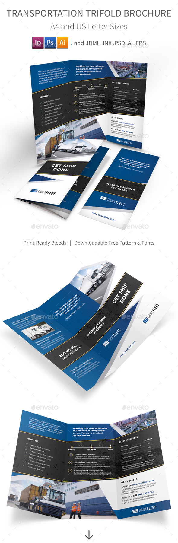 Transportation Company Trifold Brochure by Mike_pantone | GraphicRiver