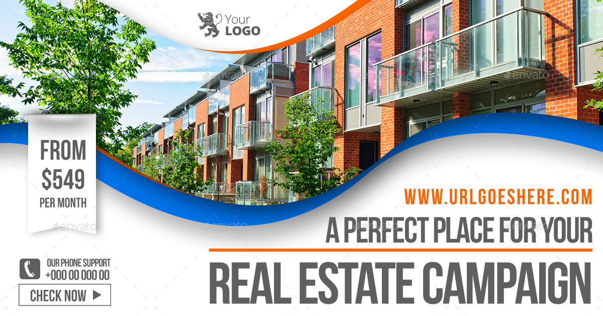 Real Estate Web & Facebook Banners by Belegija | GraphicRiver