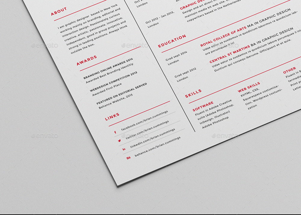 Simple Resume Set, Print Templates | GraphicRiver