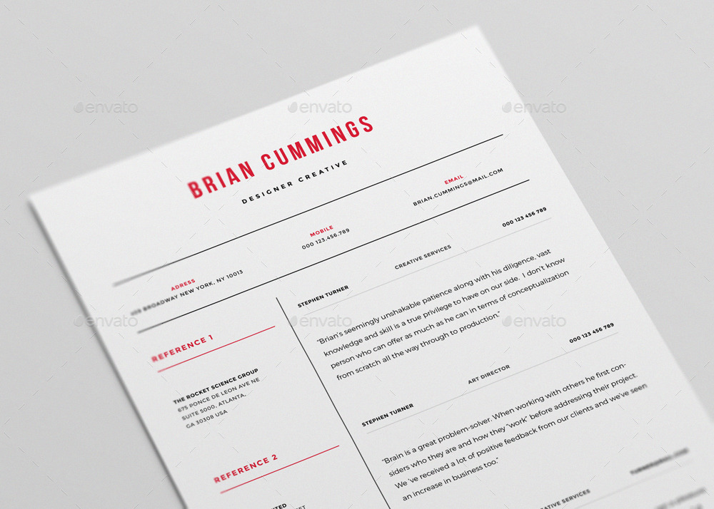 Simple Resume Set, Print Templates | GraphicRiver